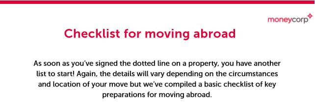 Checklist for moving abroad | moneycorp